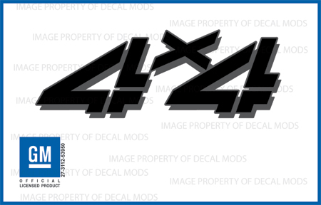 99 - 06 Chevy Silverado 4x4 decals - FBLK Blackout 1500 2500 GM HD ...